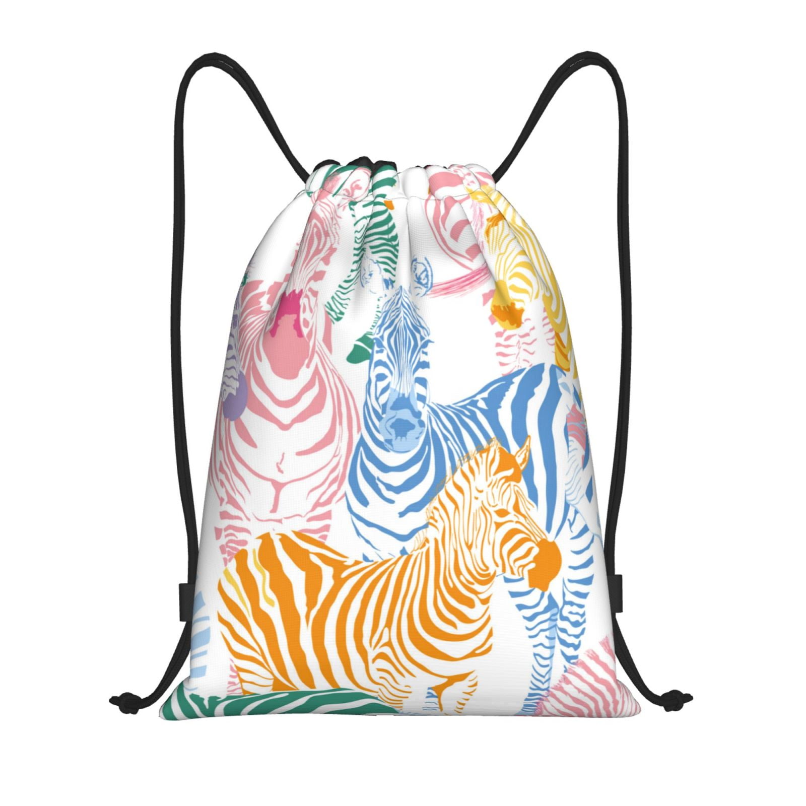 Bingfone Zebra Colourful Drawstrings Backpacks Bags For Men Women Gym ...