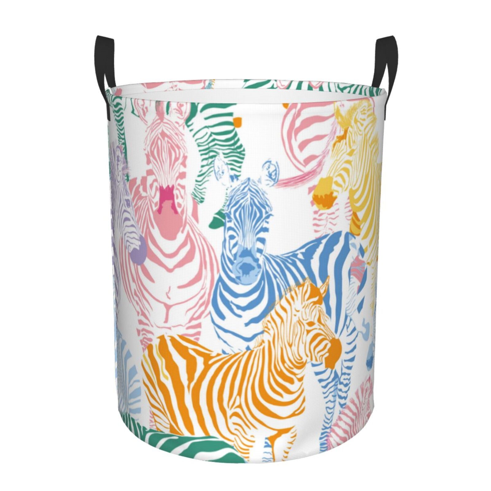Bingfone Zebra Colourful Waterproof Foldable Laundry Hamper Bucket With ...