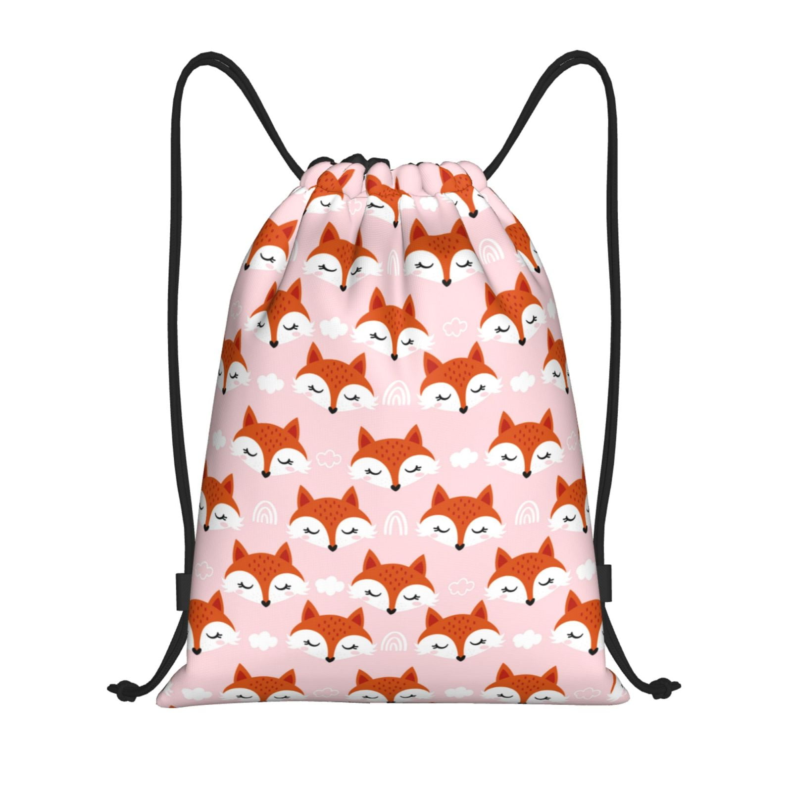 Bingfone cute fox pink Drawstrings Backpacks Bags for Men Women Gym ...
