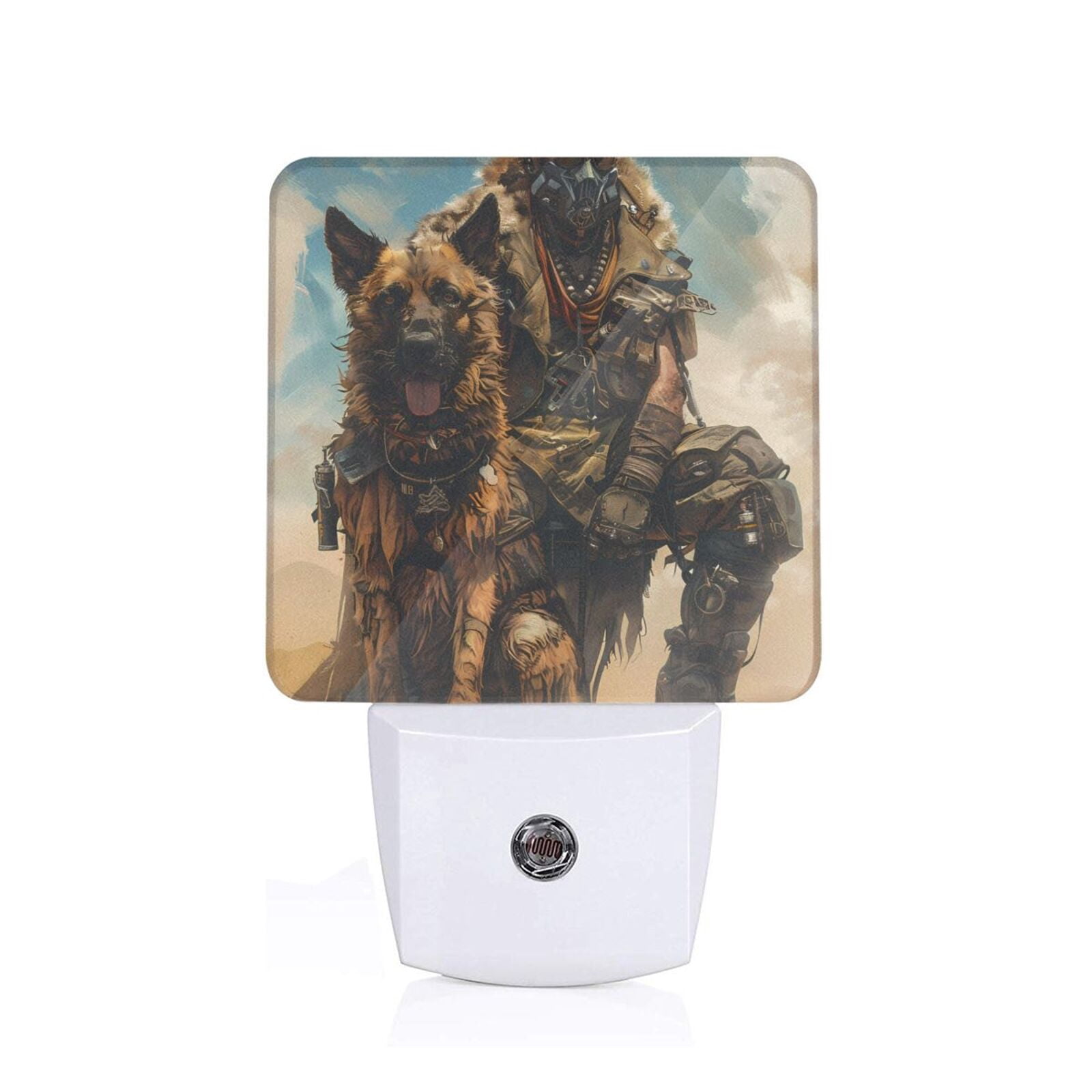Bingfone desert Man Shepherd Dog Print Night Lights Plug into Wall,Dusk ...