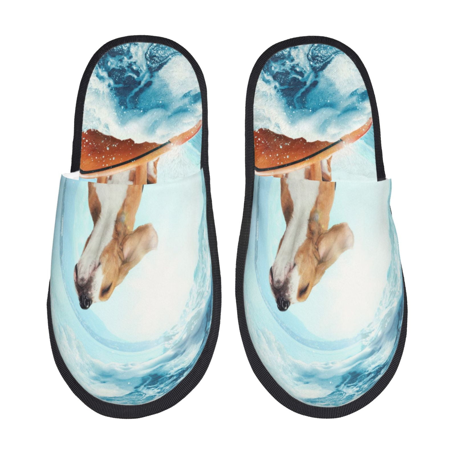 Bingfone dog surfing on surfboard House Slippers for Women Men with ...