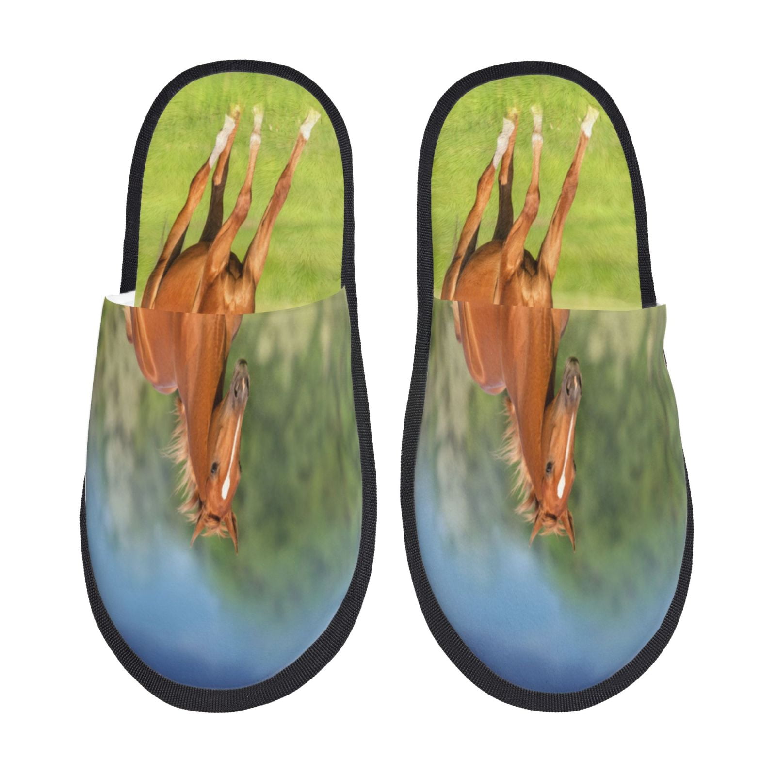 Bingfone horse running freely House Slippers for Women Men with Soft ...