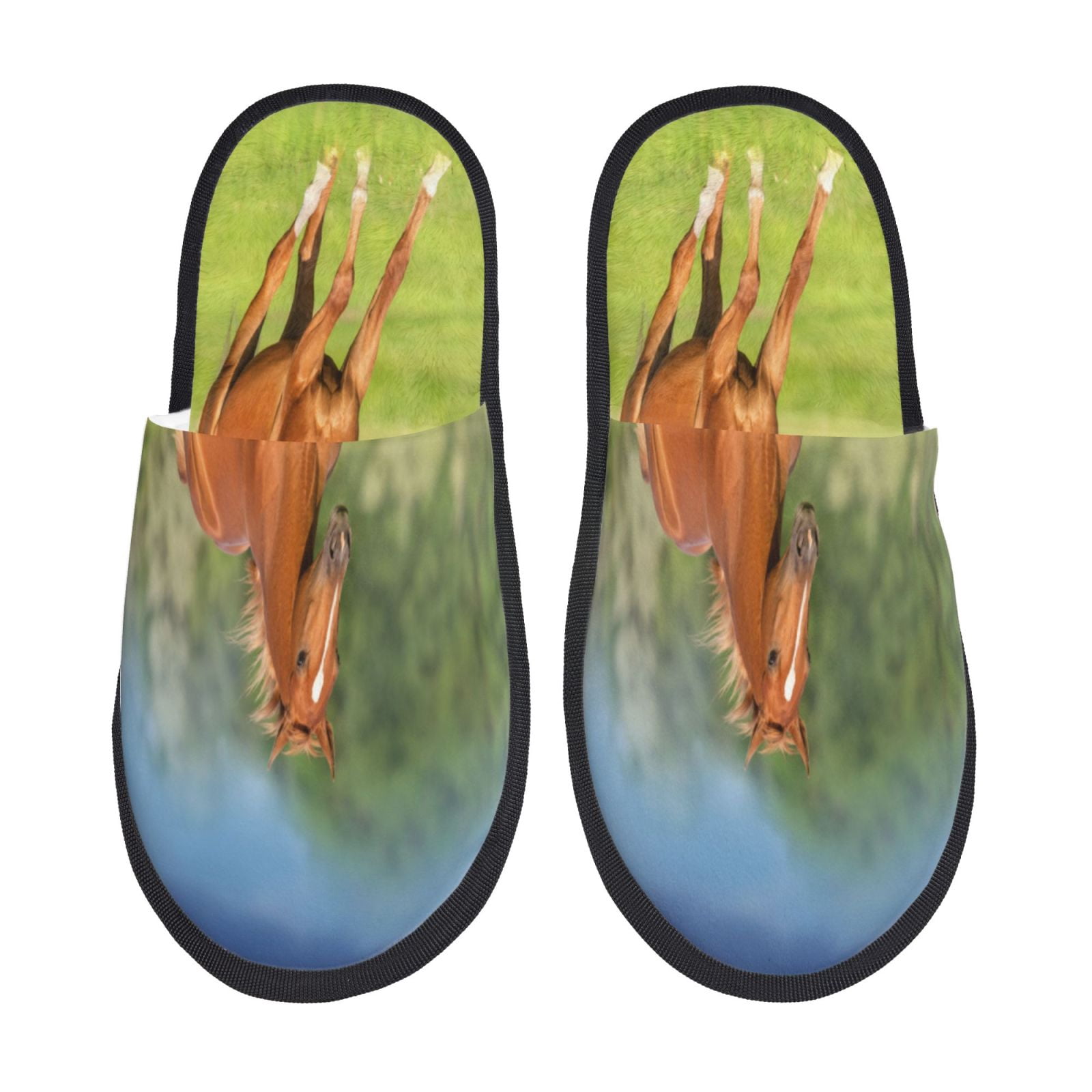 Bingfone horse running freely House Slippers for Women Men with Soft ...