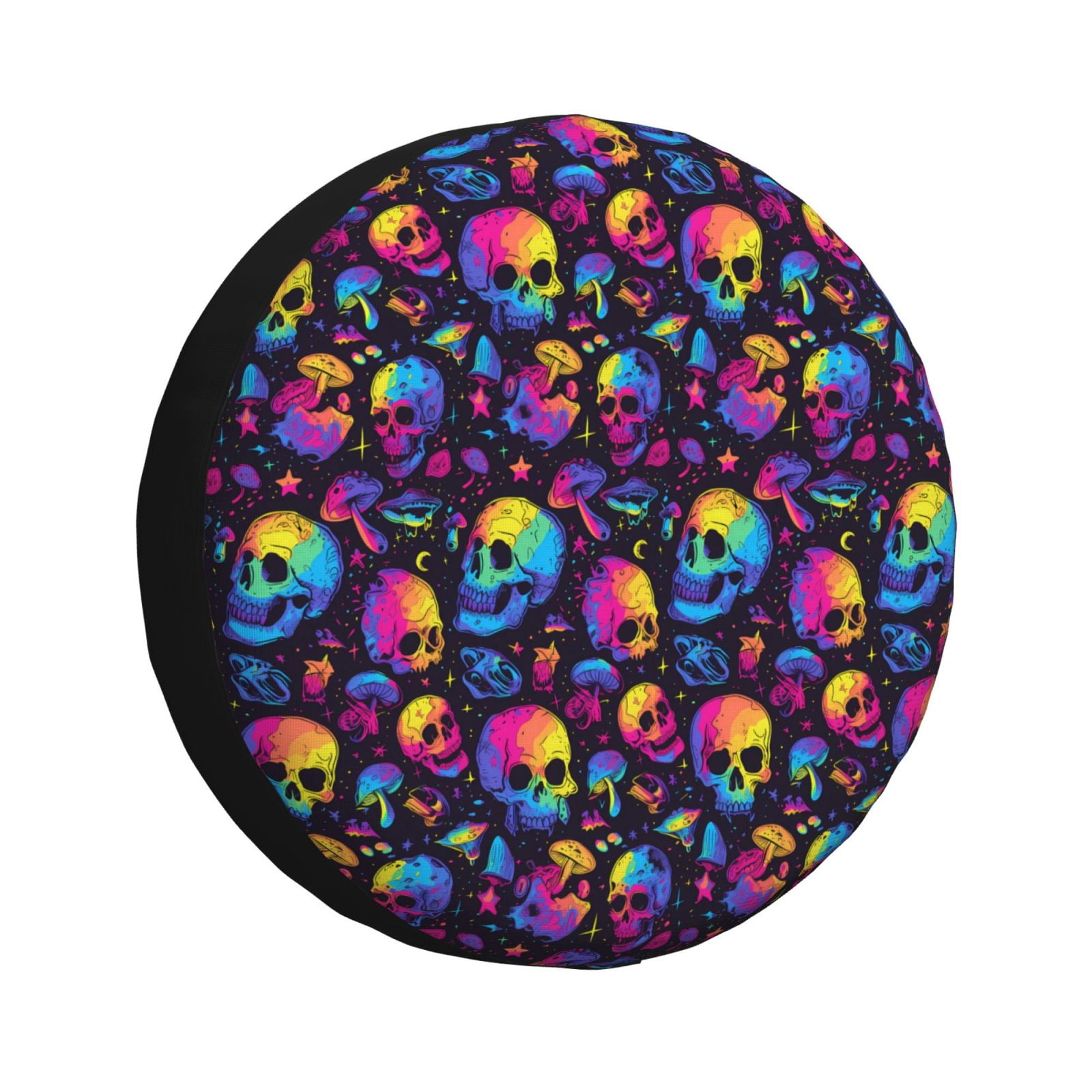Bingfone mushroom rainbow color Skull Spare Tire Cover Weatherproof ...