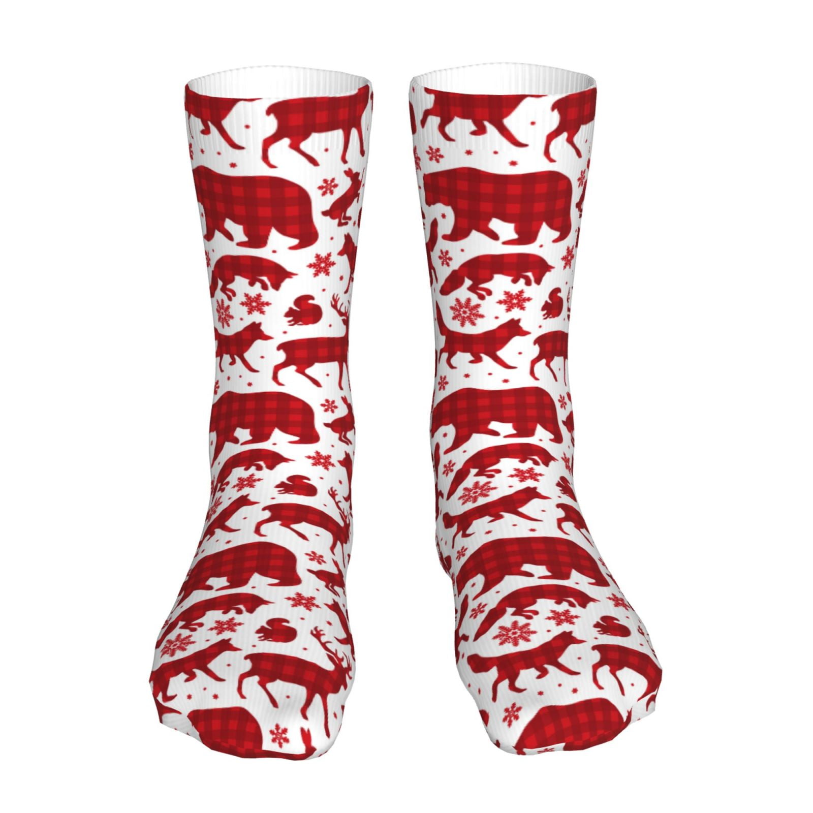 Bingfone red plaid Moose Bunny bear Prirnt Women's Men's Fun Pattern ...