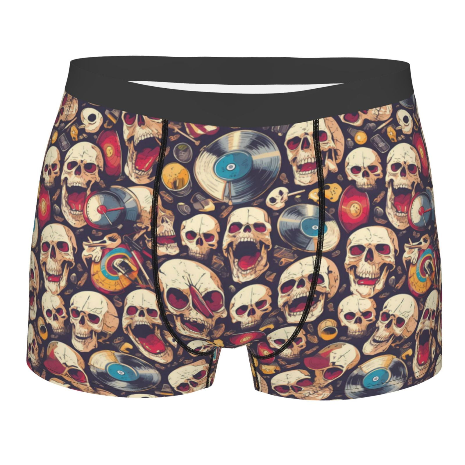 Bingfone rock record music Skull Men's Underwear - Casual Stretch Boxer ...