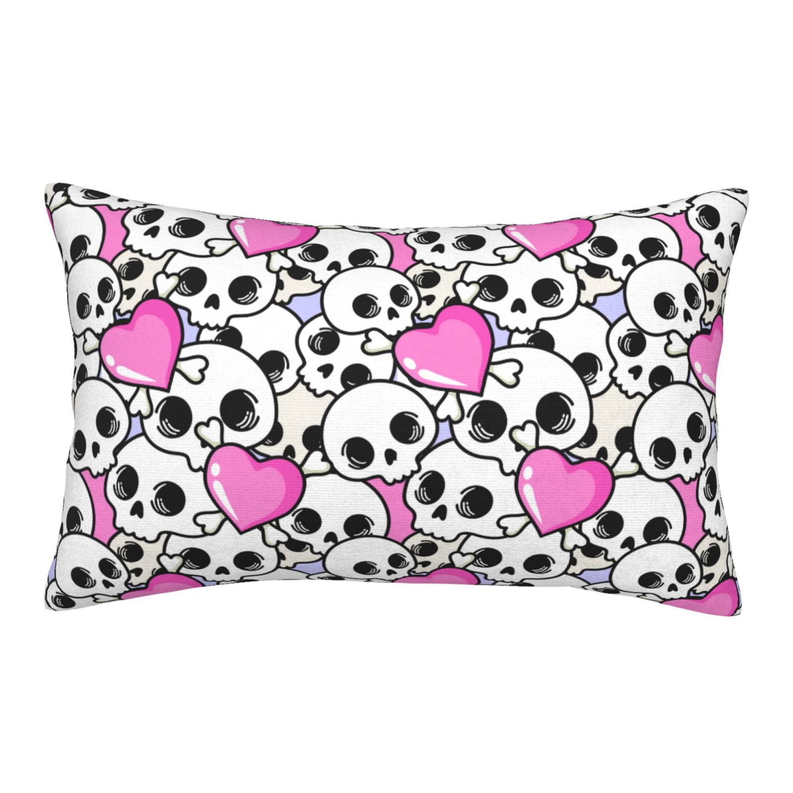 Bingfone skull with hearts Standard Size Pillowcase, Long Staple Pure ...