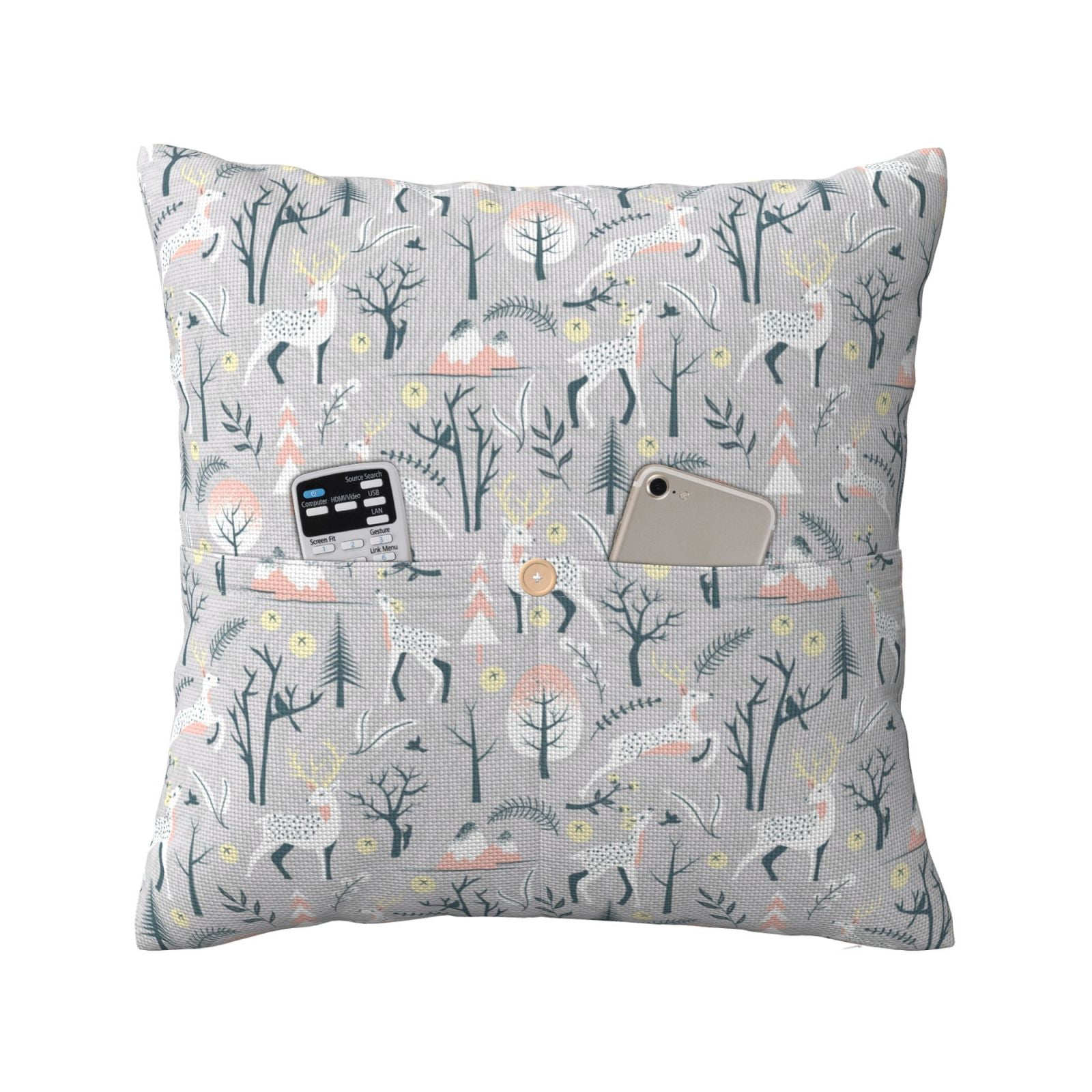 Bingfone white Moose winter tree Linen Throw Pillow Covers Cushion Case ...