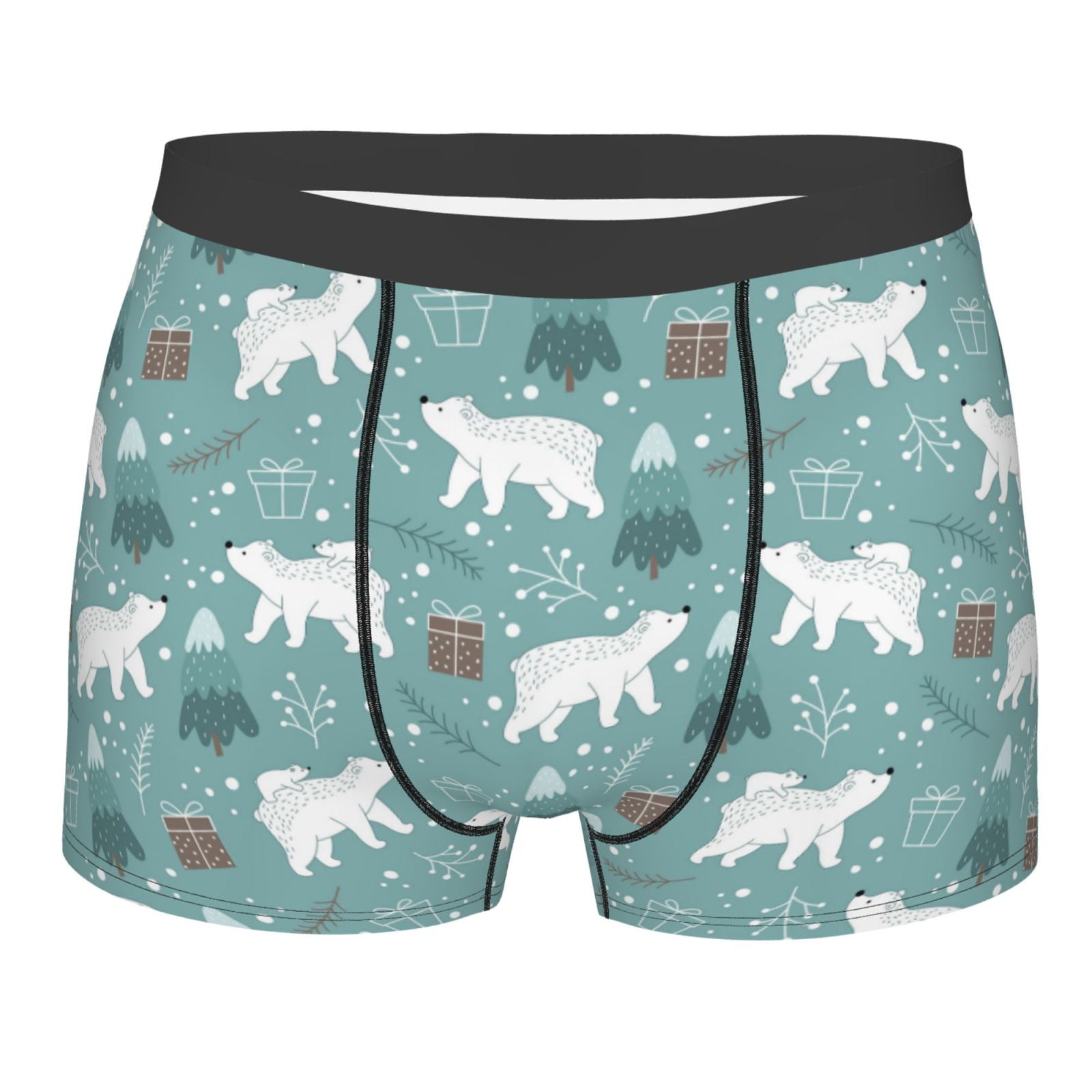 Bingfone whiter Snow bear Print Men's Underwear - Casual Stretch Boxer ...