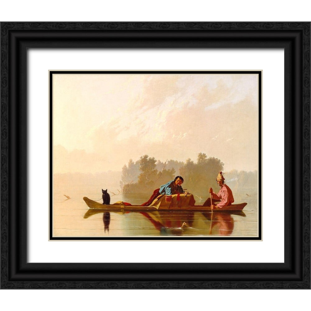 Bingham, George Caleb 14x12 Black Ornate Wood Framed with Double ...