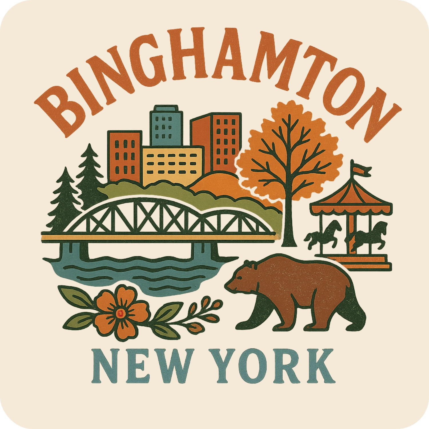 Binghamton New York Keepsakes Souvenir Vinyl Sticker – Destination ...