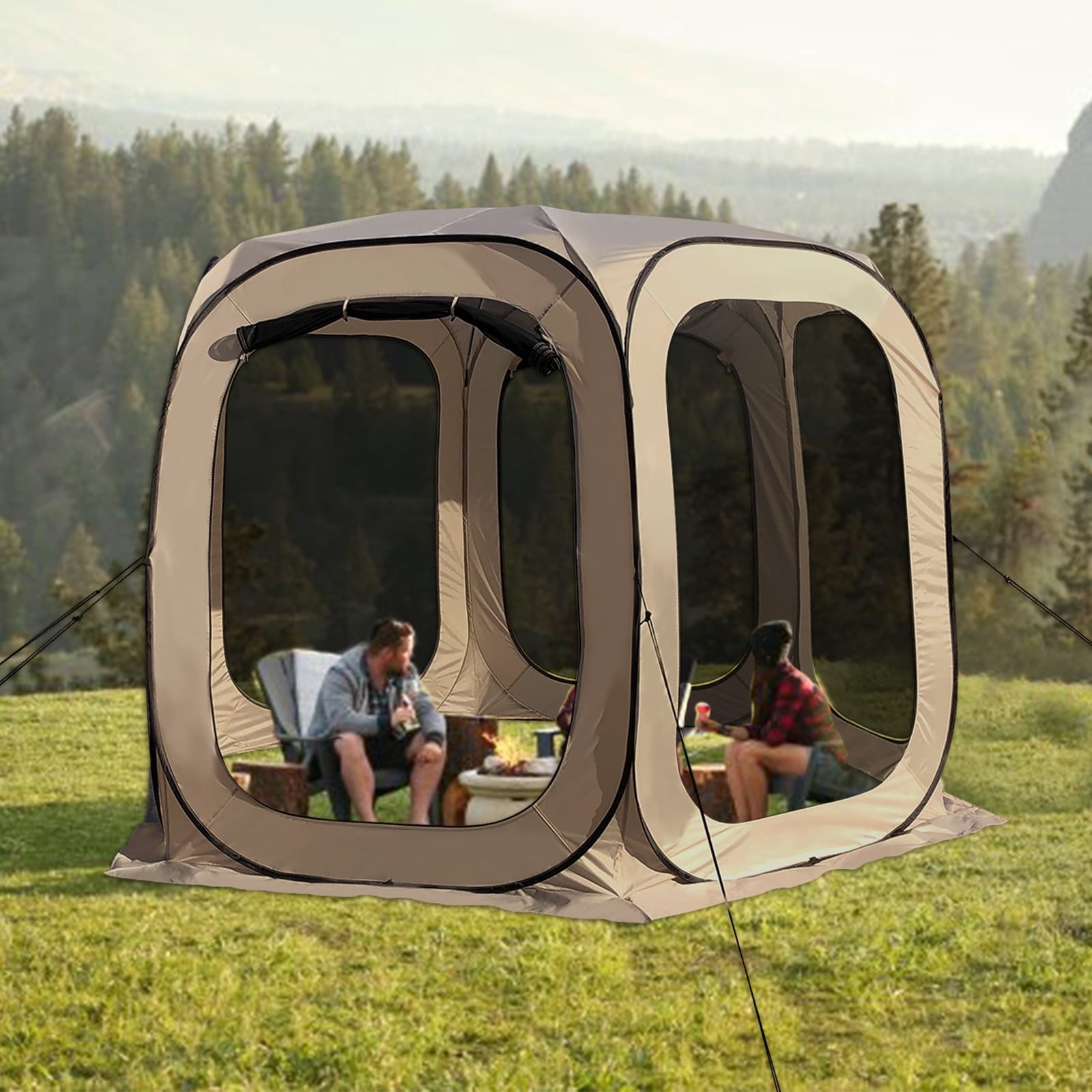Bingirl Outdoor Canopy Canvas Bell Tent/Tent Pop-Up Shelter with ...