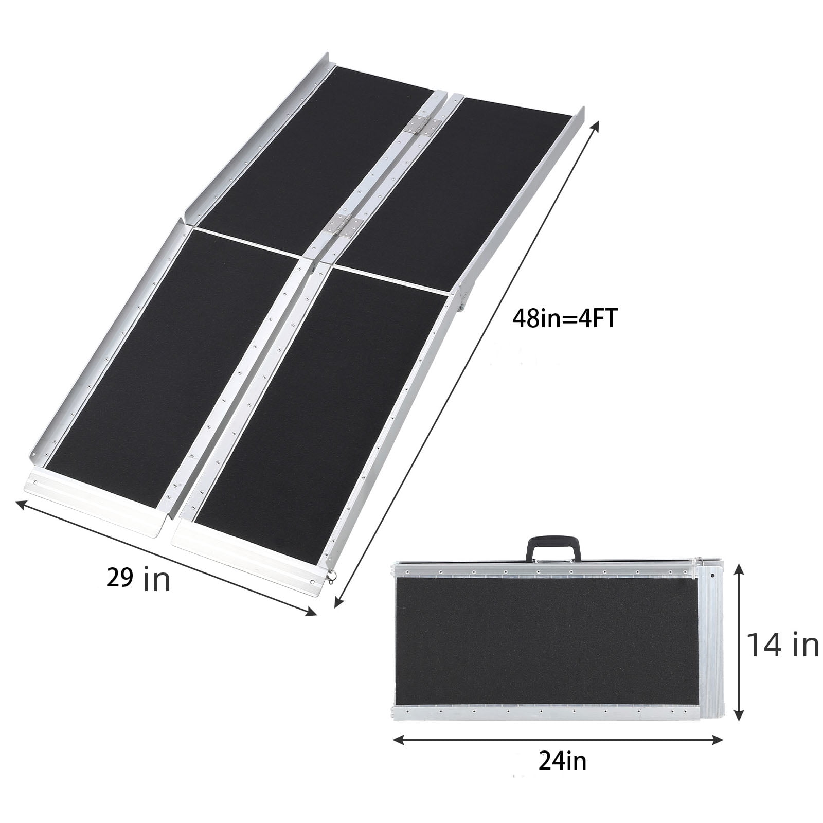 Bingirl Portable Aluminum Wheelchair Ramp with Handle, Easy to Hold ...