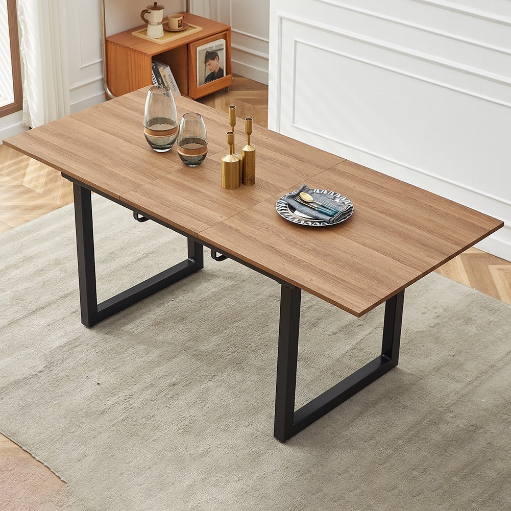 Bingirl Square Dining Table with Extendable Wood Top,Dining Table ...