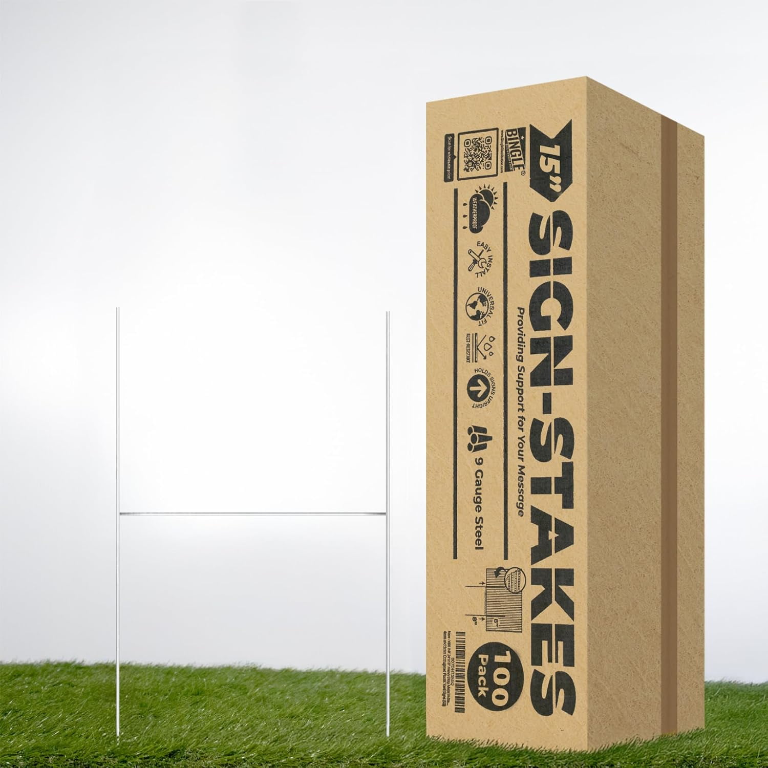 Bingle 10x15 Step-Stakes Heavy Duty Steel H-Stakes H-Frame Wire Stakes ...