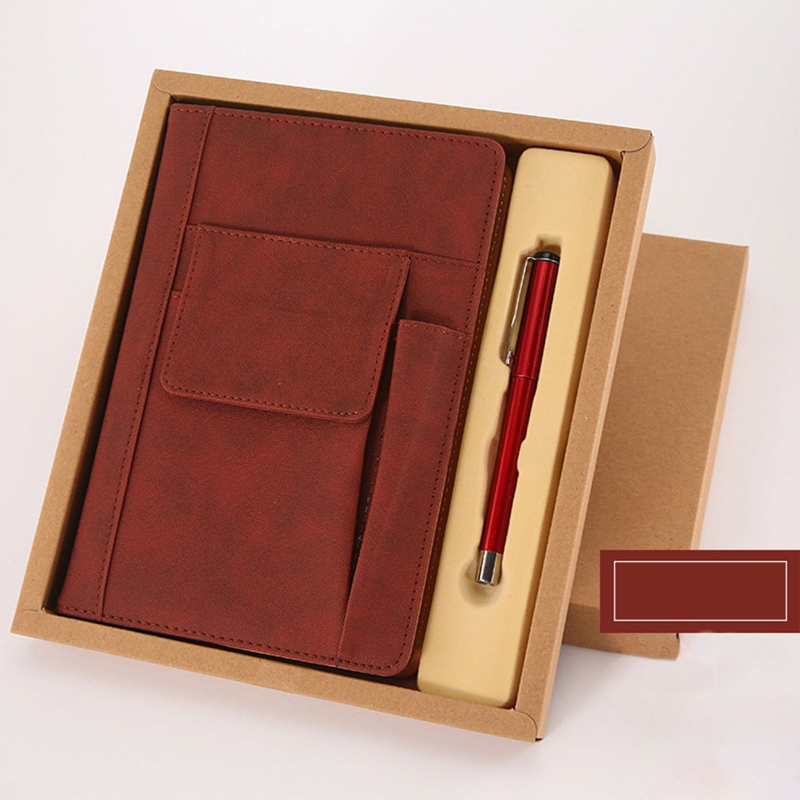 Binglerxi A5 Brown Leather Book Cover with Extra Sleeve - Reusable ...