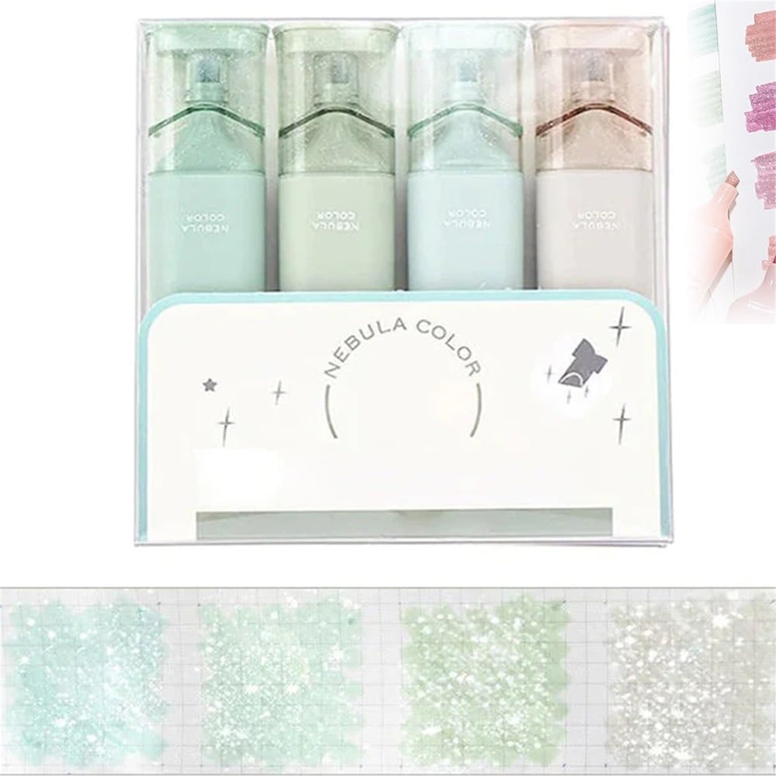 Binglerxi Sparkling Glitter Highlighter Markers for Note-Taking, Diary ...