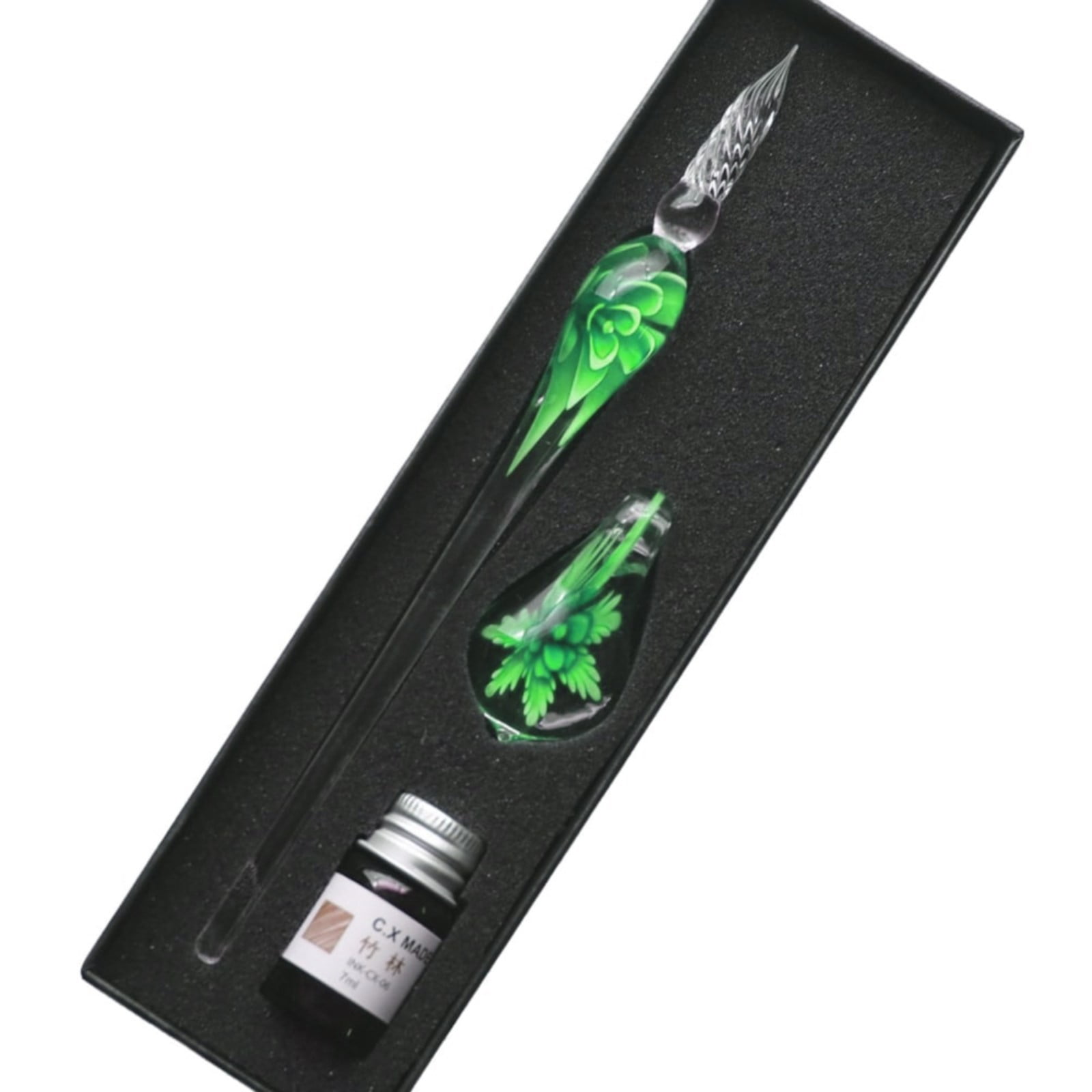 Binglerxi Vintage Floral Glass Dip Pen Set - 3-Piece Elegant Ink Writer ...
