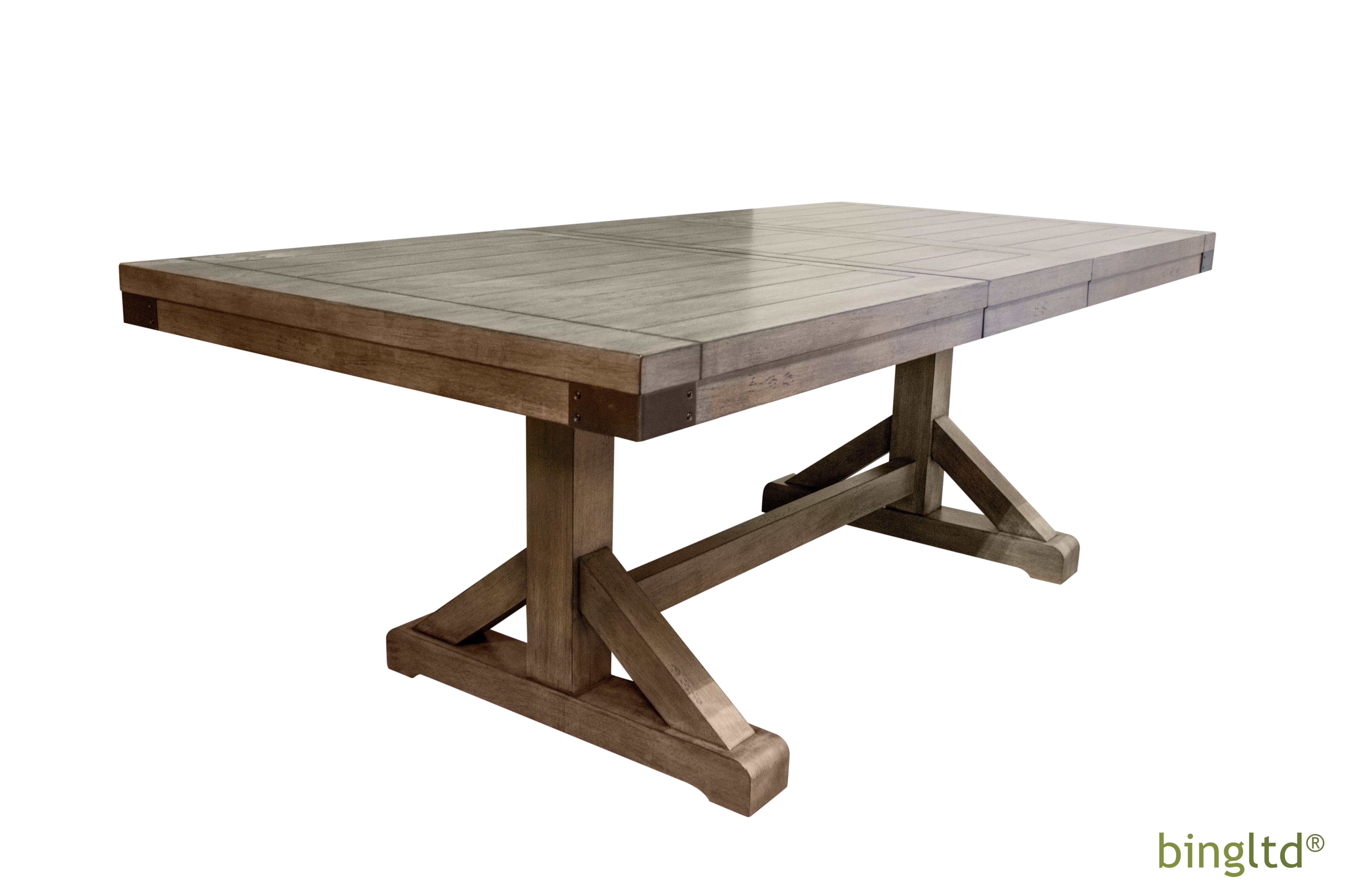Bingltd Atlas 84-Inch Rubberwood Extension Indoor Dining Table with ...