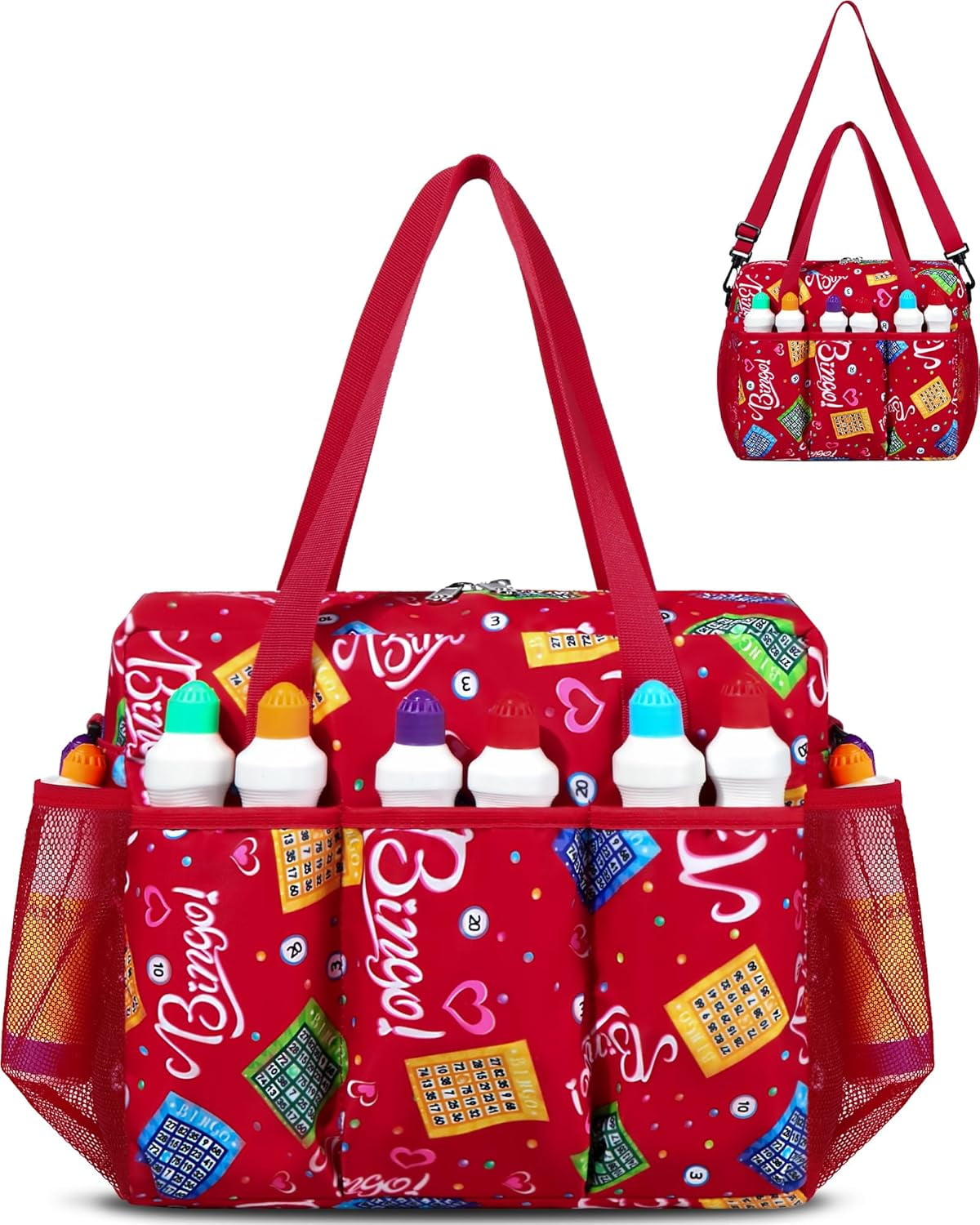 Bingo Bag with Pockets for Daubers Dabbers Dobbers Dotters Casino Bingo ...