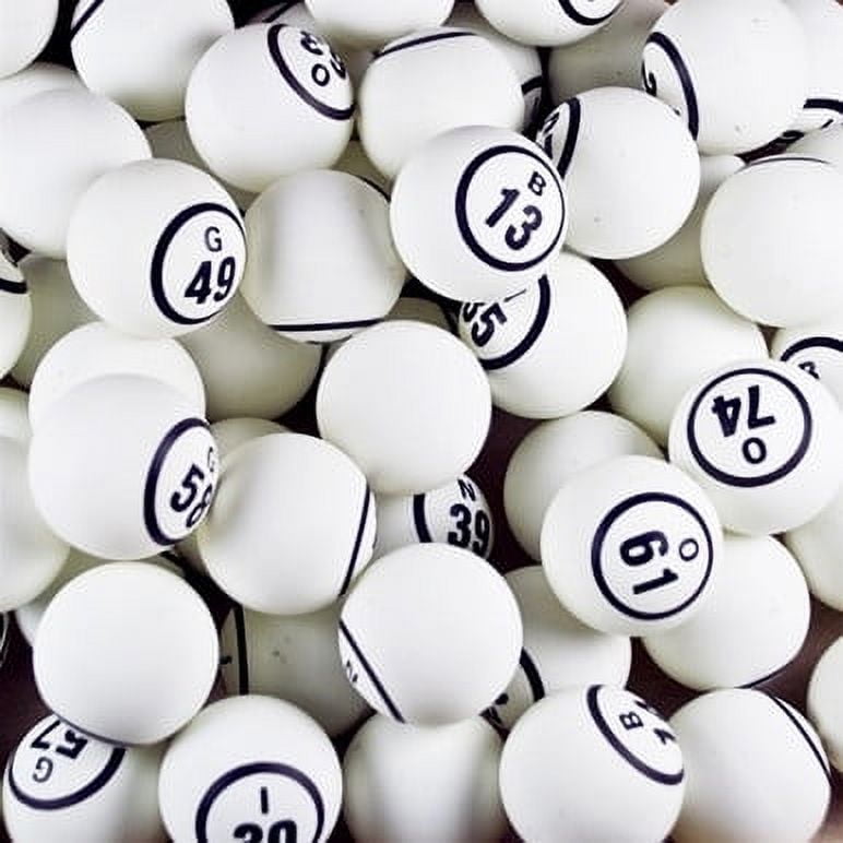 Economy Bingo Balls Set, White Single Number, Durable Plastic, 1.5 inch ...