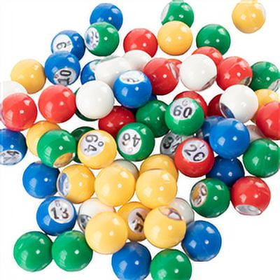 Bingo Balls - Multiple Color - 7/8 inch size - B1 to O75 - Walmart.com
