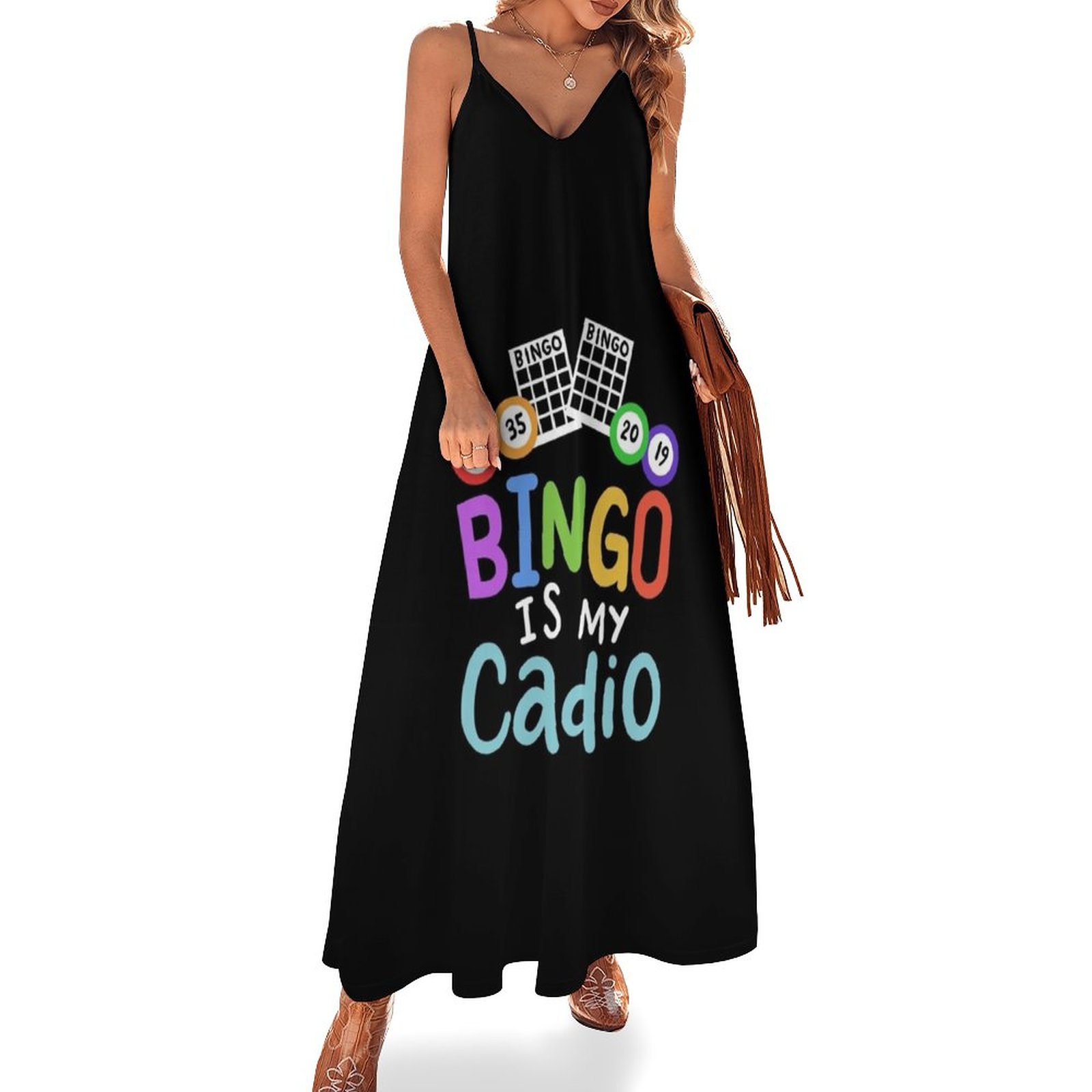 Bingo Bingo Player Bingo Caller Sleeveless Dress Dance dresses Elegant ...