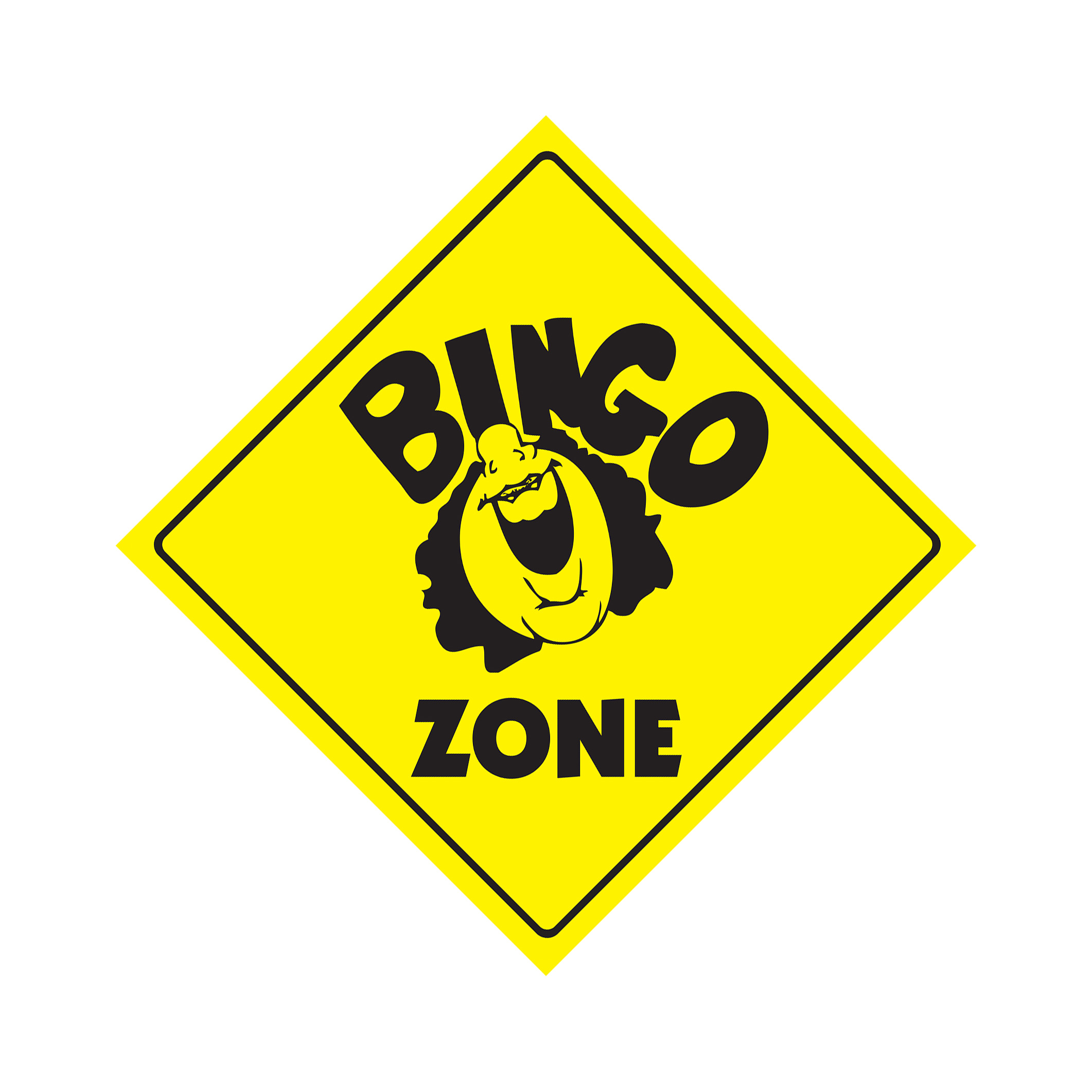 Bingo Crossing Sign Zone Xing | Indoor/Outdoor | 20" Tall card chips ...