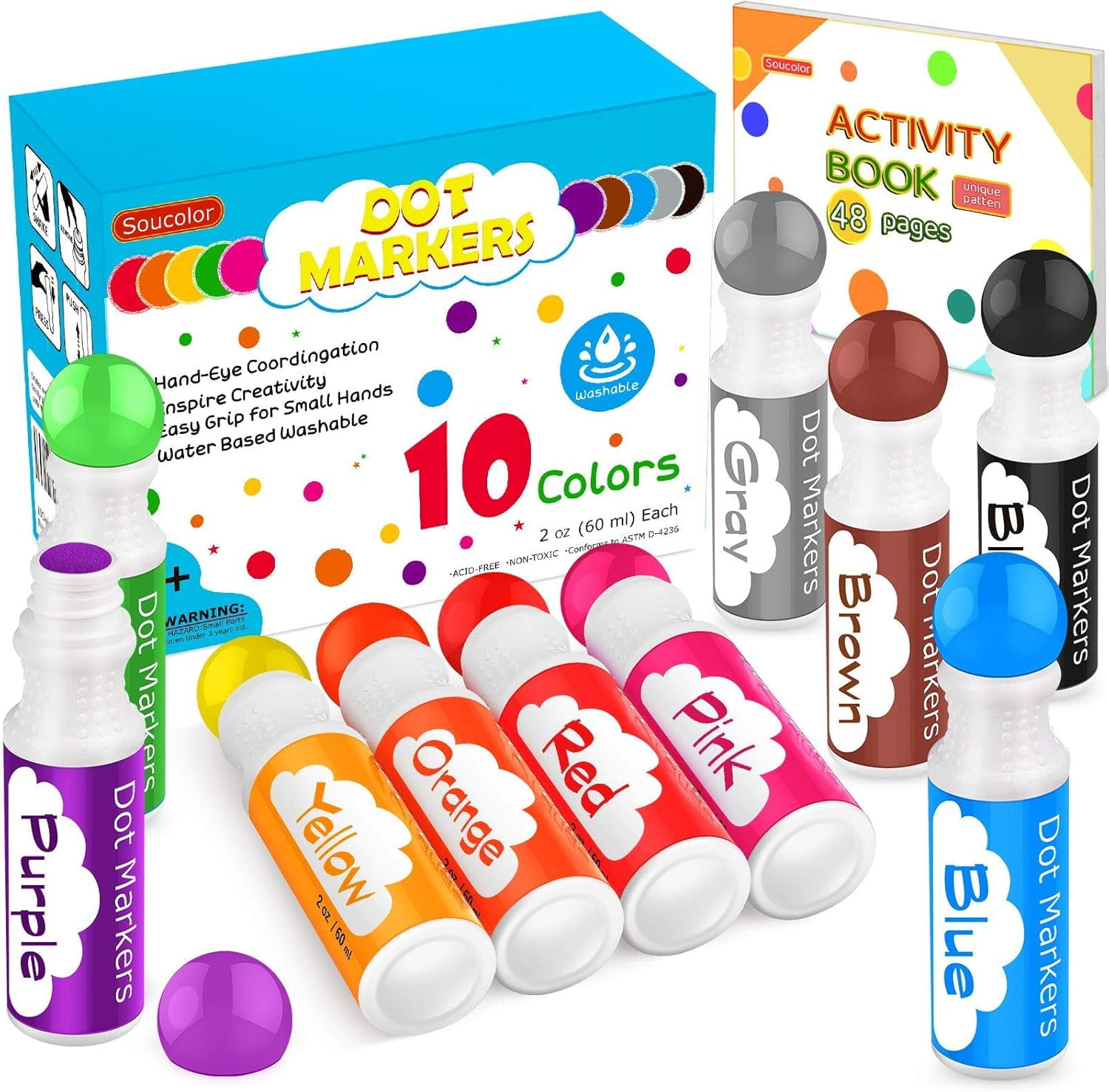 Bingo Daubers Washable Art Markers 8 Colors, Toddlers Arts and Crafts ...