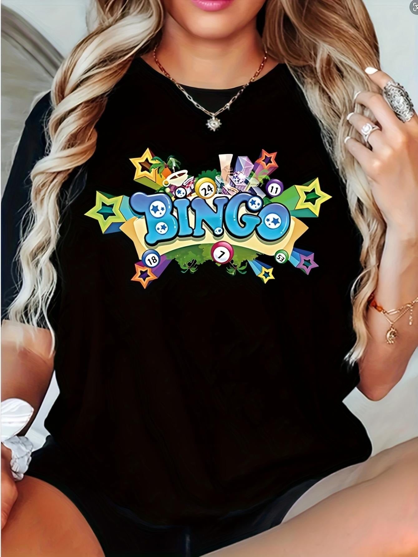 [Bingo Graphic Tee] Regular Size Women's One Piece Casual T-Shirt ...