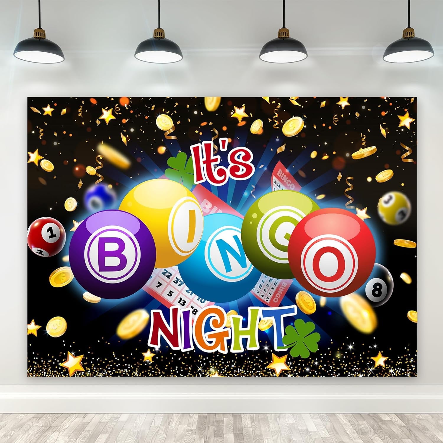 It's Bingo Night Backdrop Snooker Game Time Contest Colorful Casino ...