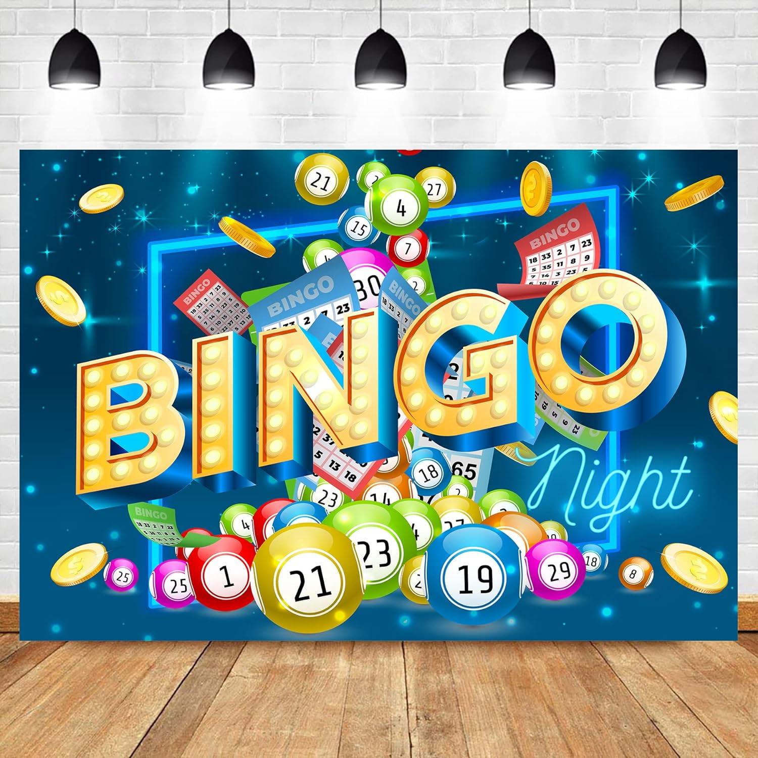 Bingo Night Theme Backdrop Polyester Fabric Snooker Game Time ...