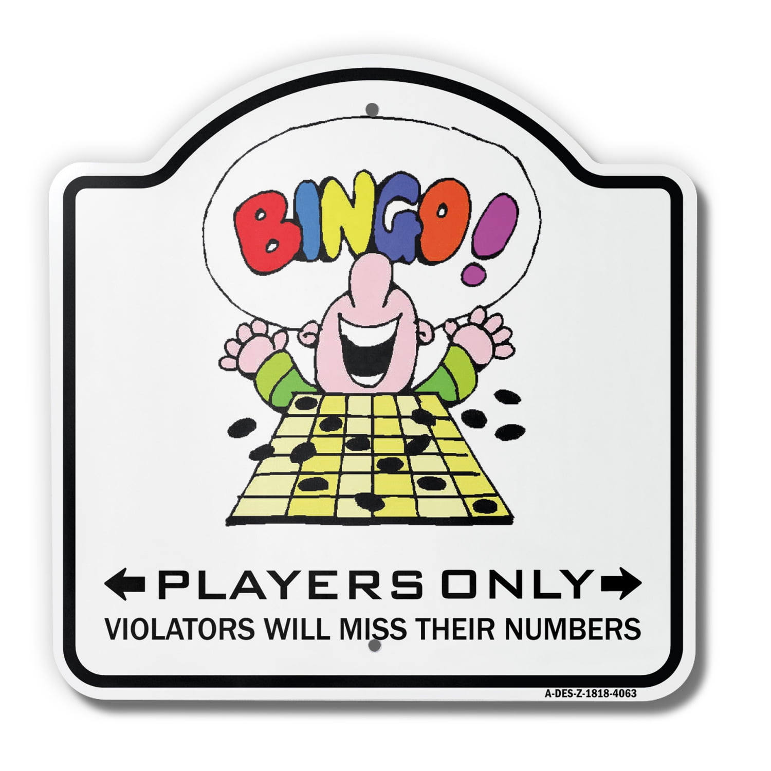 Bingo Player 18" X 18" Heavy-Gauge Aluminum Architectural Sign ...