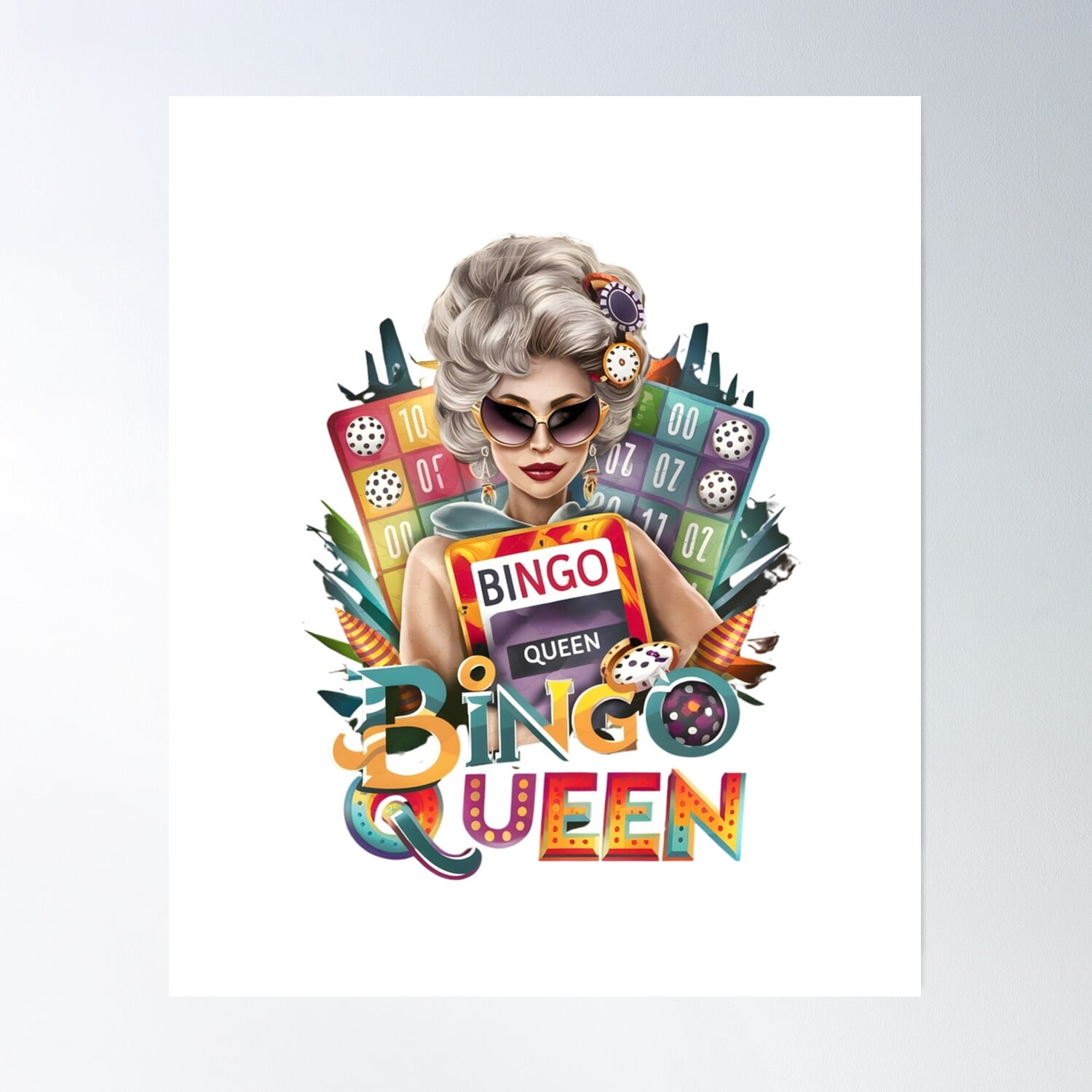 Bingo Queen Poster Wall Art, Modern Wall Decor, 24x36 UNFRAMED ...