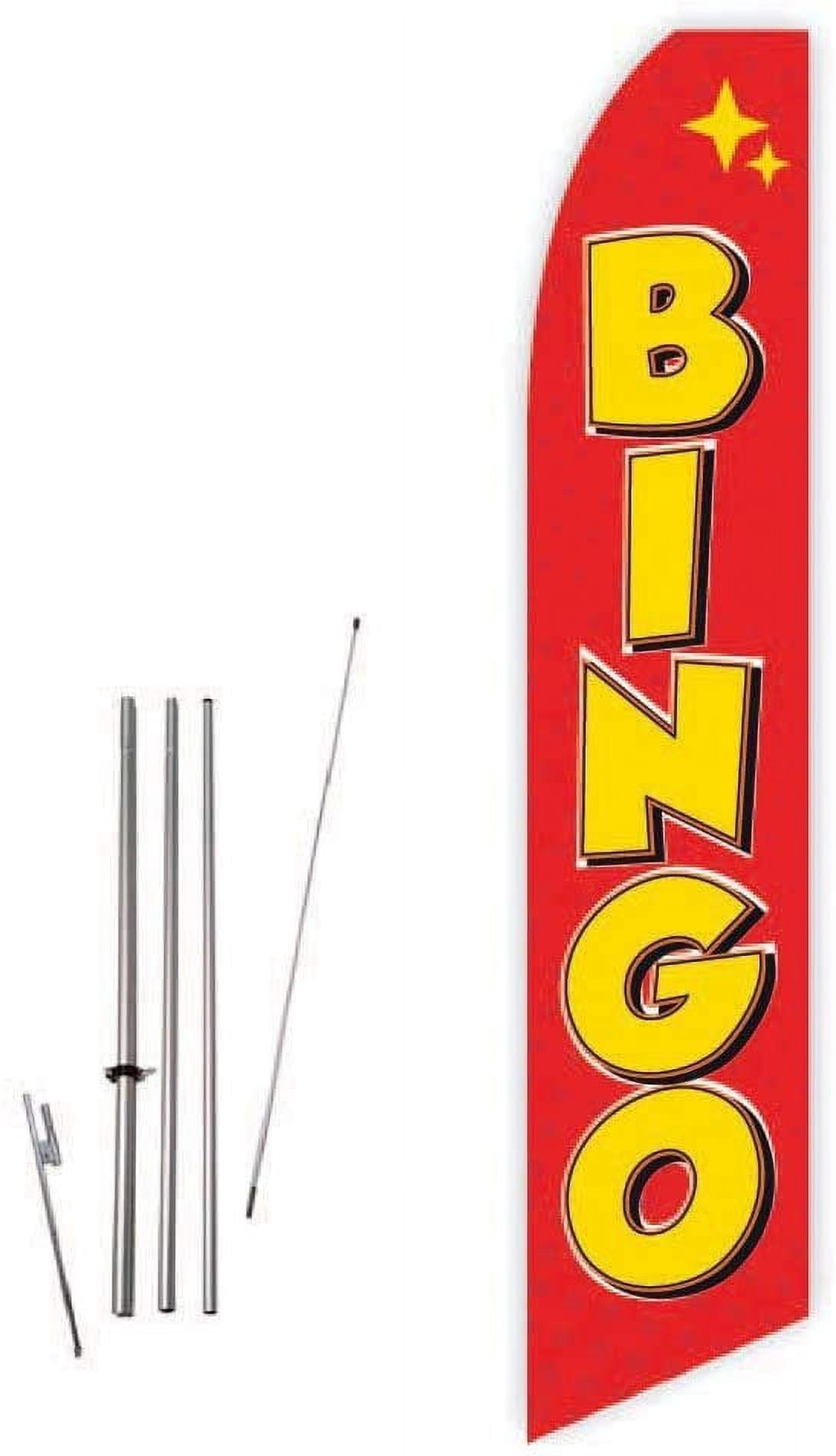 Bingo Red Super Novo Feather Flag - Complete with 15ft Pole Set and ...