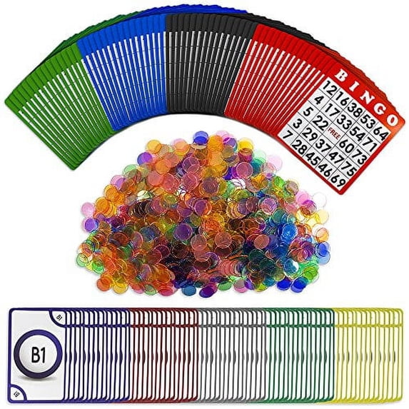 Bingo Royale Bundle: Extra Set with 1,000 Plastic Chips, 100 Unique ...