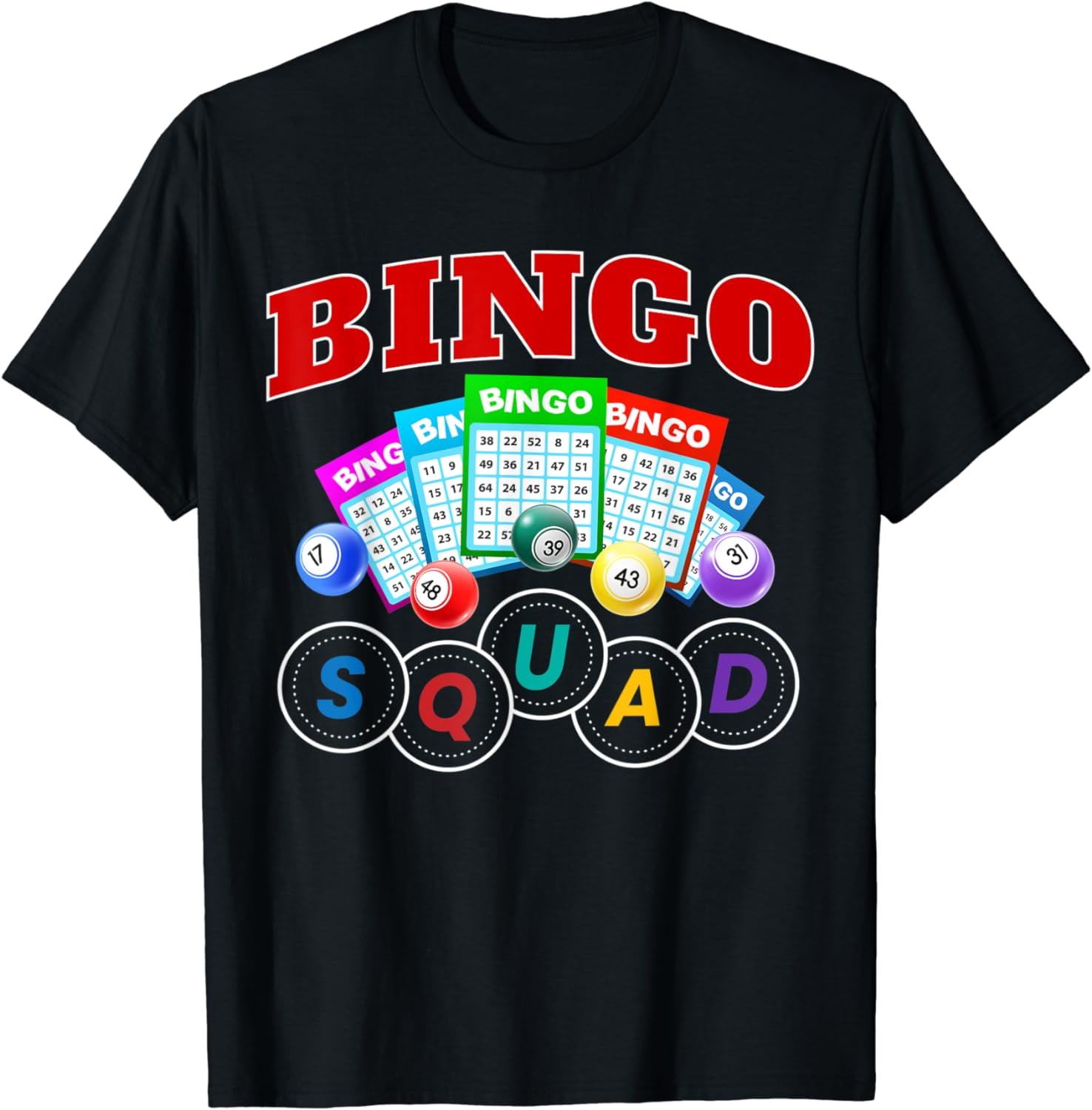 Bingo Squad Funny Game Bingo Party Birthday Family Game T-Shirt ...