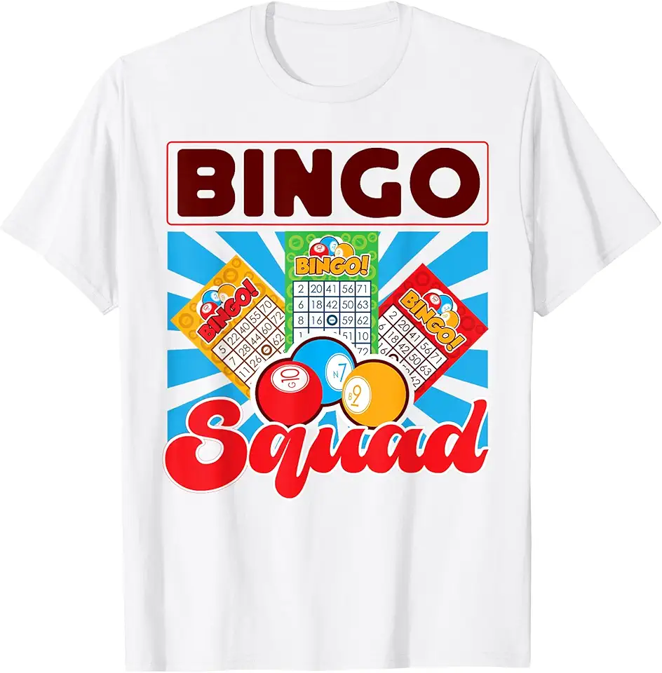 Bingo Squad Graphic T-Shirt - Lucky Game Night Player Unisex Short ...