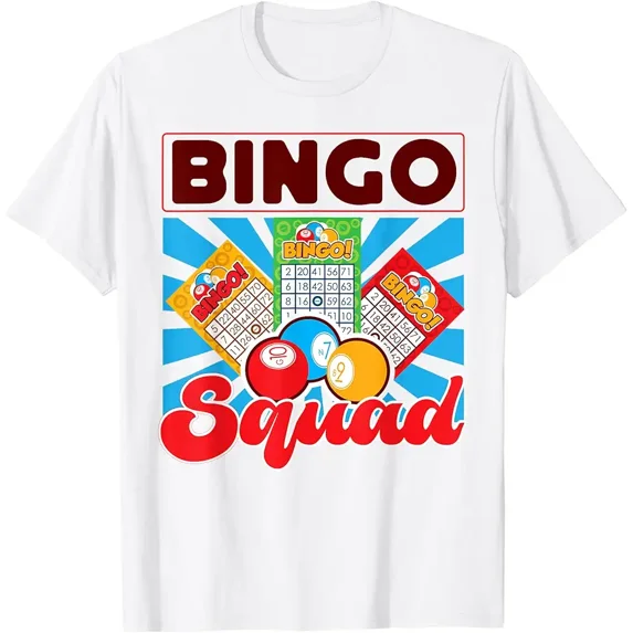 Bingo Squad Graphic T-Shirt - Lucky Game Night Player Unisex Short ...