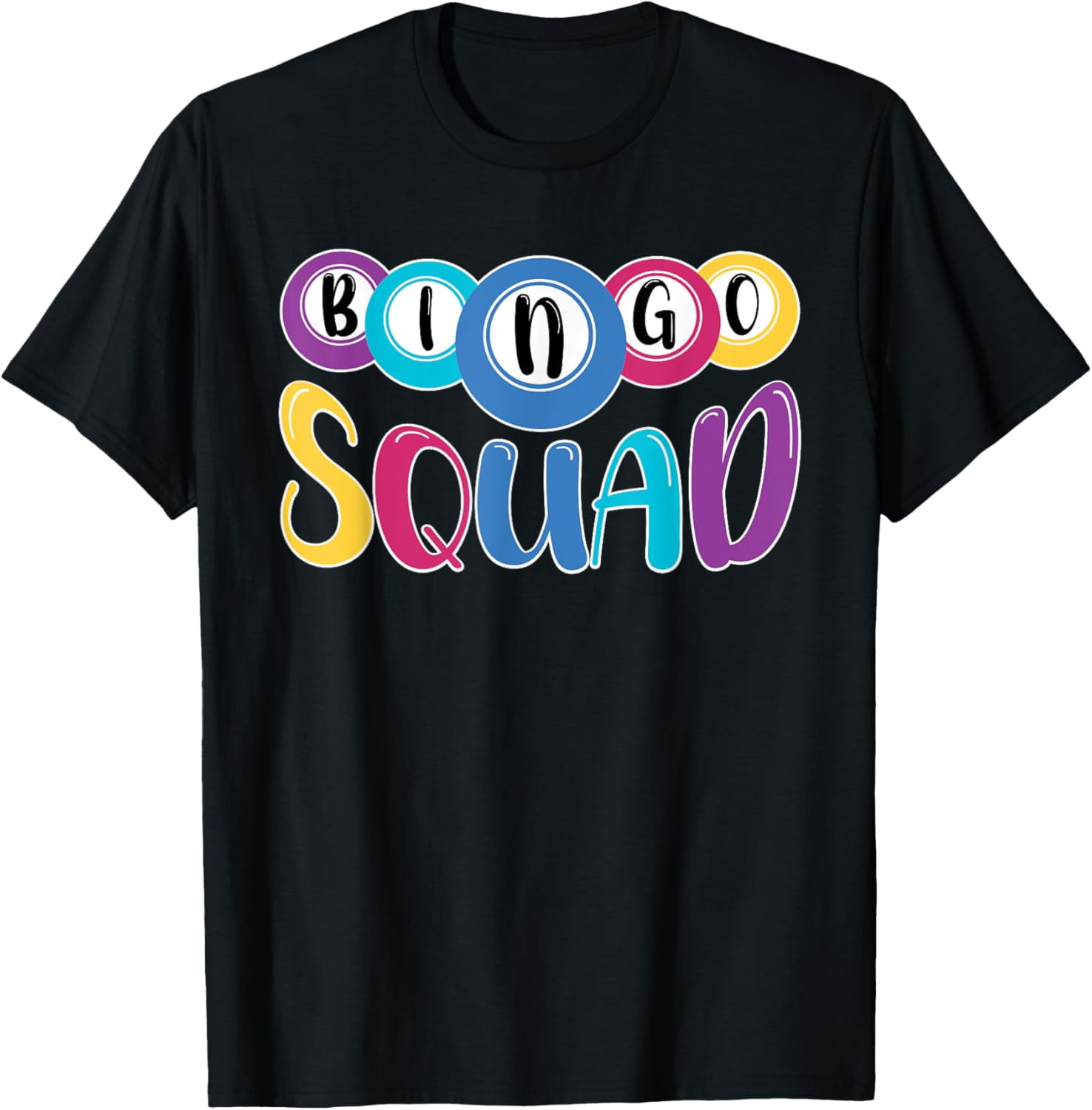 Bingo Squad Women Men Bingo Funny Bingo T-Shirt Casual Short Sleeve ...