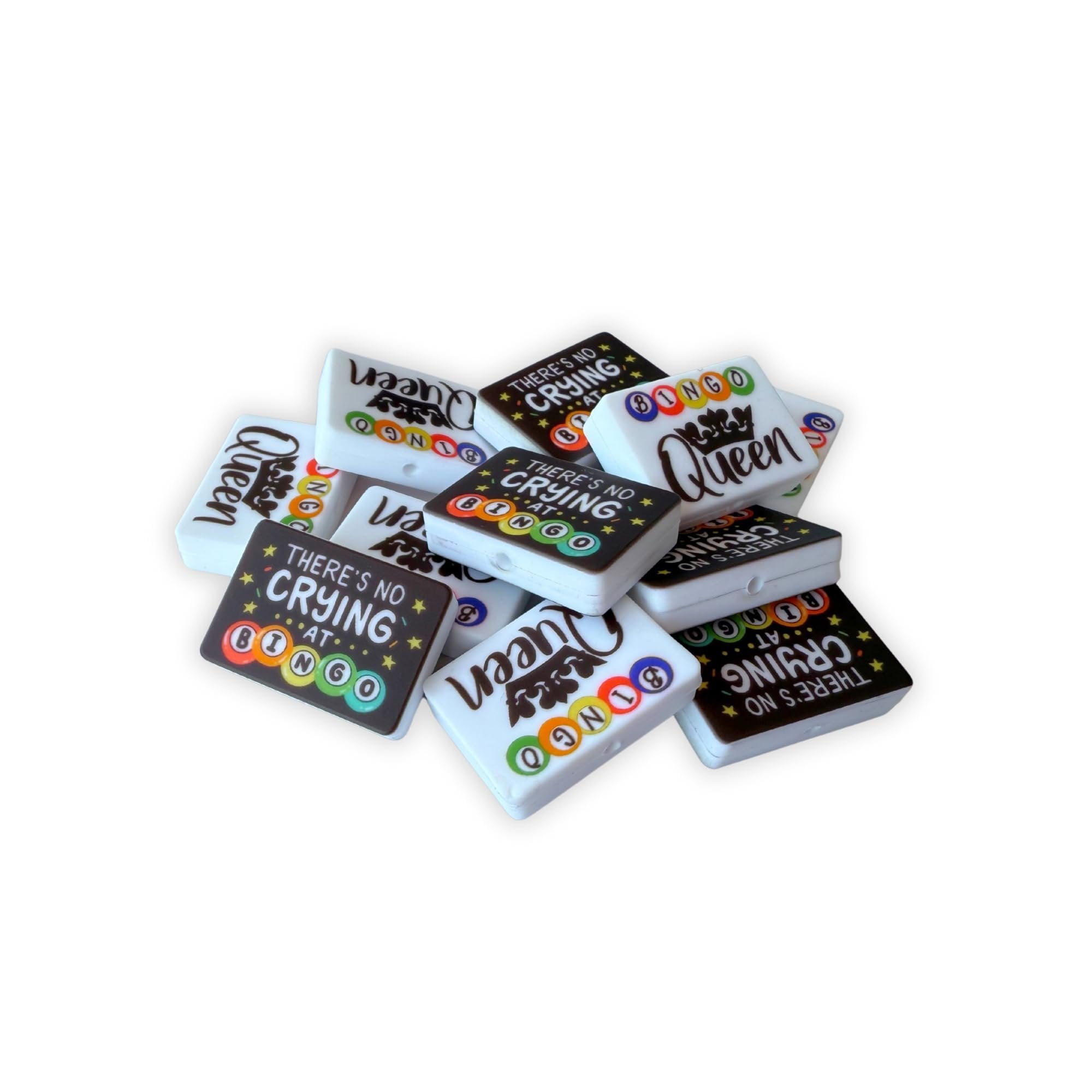 Bingo Theres No Crying at Bingo Queen Rectangle Silicone Focal Beads ...