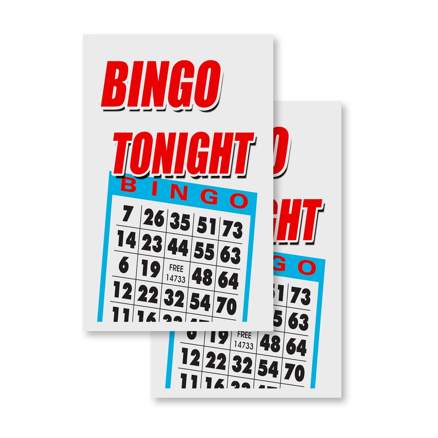 Bingo Tonight (2-PACK) 24" x 36" Vinyl Decals | Sign Insert Peel ...
