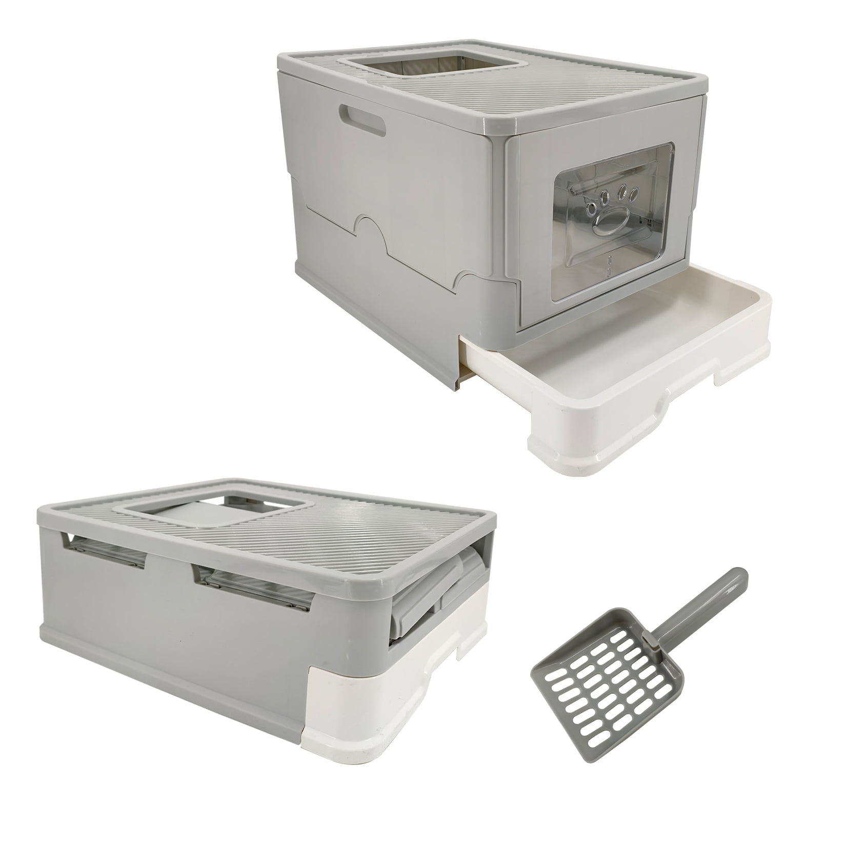 BingoPaw Enclosed Cat Litter Box Toilet Boxes Litter Tray With Litter ...