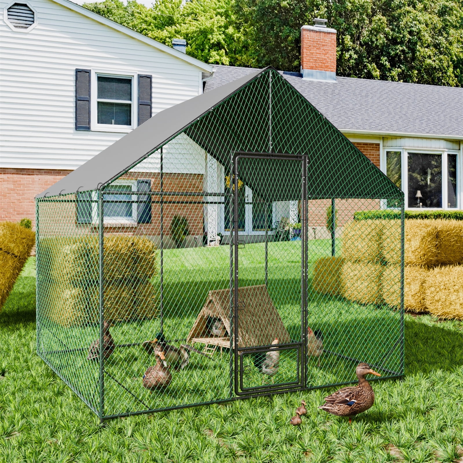 BingoPaw Outdoor Chicken Run Coop Large Walk-in Poultry Cage Duck Goose ...