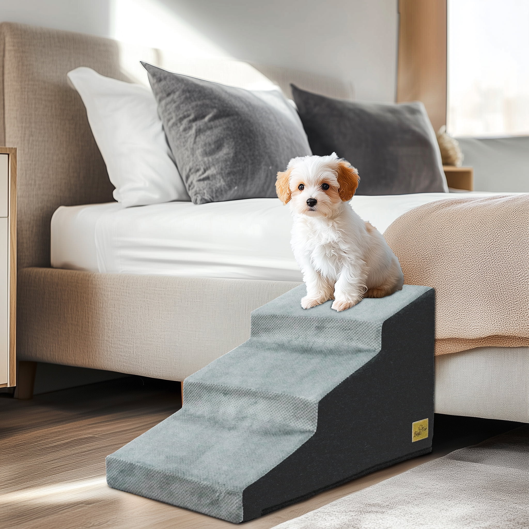 Bingopaw 3 Steps Non-Slip Foam Dog Stairs Puppy Ramp Ladder for High ...