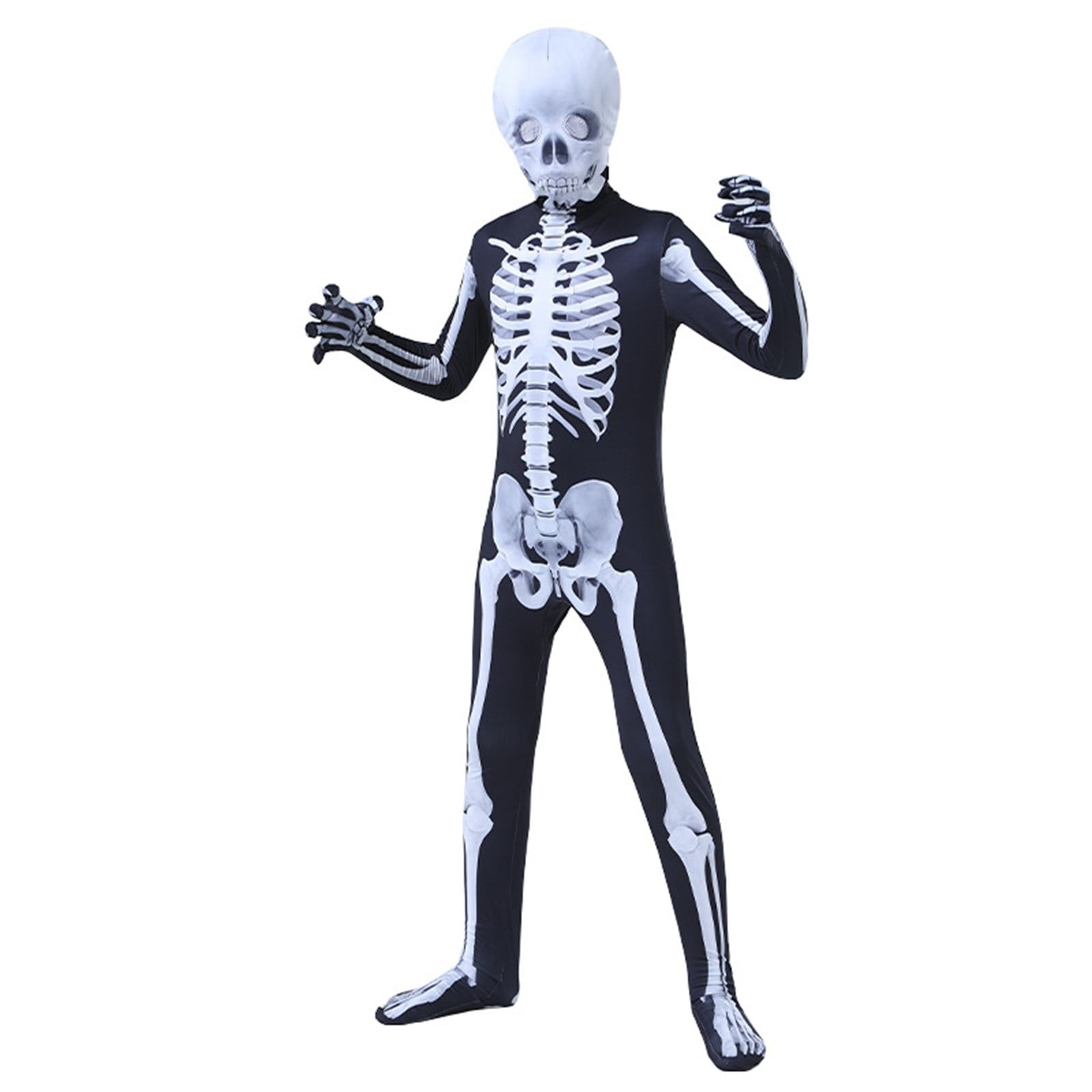 Binhe Kids Hall-woeen Themed Suit Kids Karate Skeleton Bodysuit Bones ...