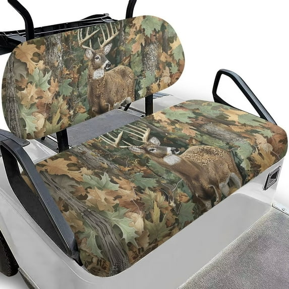 Binienty 2 Pack Golf Cart Seat Towel Covers Hunting Camo Deer Forest Washable Soft Golf Cart ...