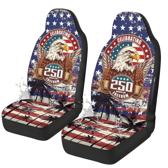 Binienty American Flag Eagle Car Front Seat Covers Set Waterproof ...