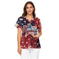 Binienty American Patriotic Pattern Medical Work Uniform for Women ...