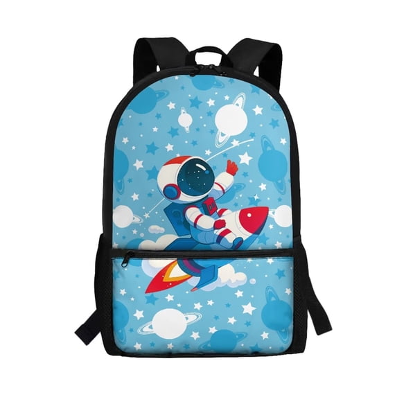 Binienty Astronaut Rocket Print School Backpack For Kids Elementary ...